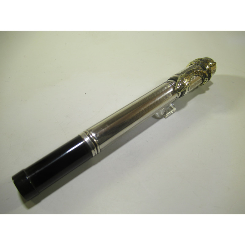 18k gold nib safety fountain pen with sterling silver overlay