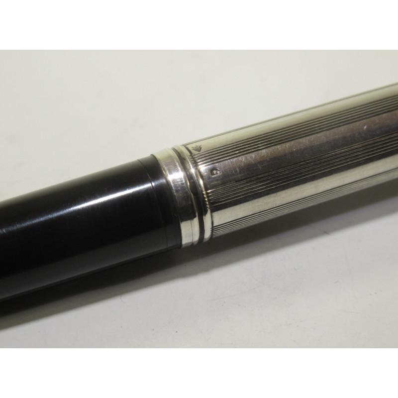 18k gold nib safety fountain pen with sterling silver overlay
