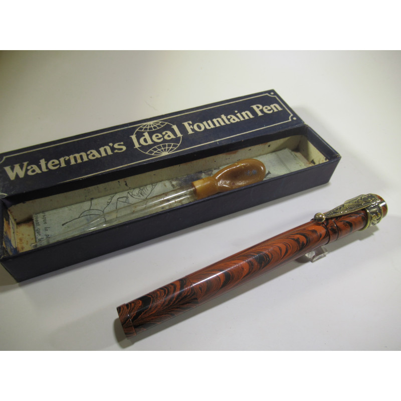 WATERMAN safety pen black and red hard rubber