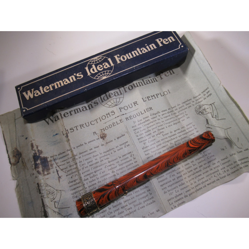 WATERMAN safety pen black and red hard rubber