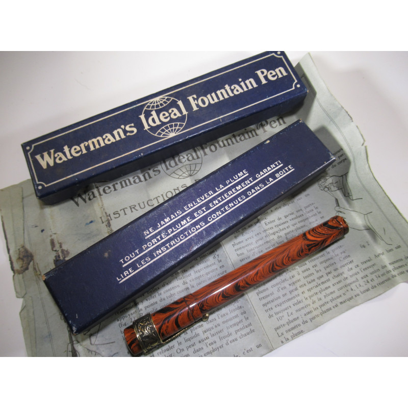 WATERMAN safety pen black and red hard rubber
