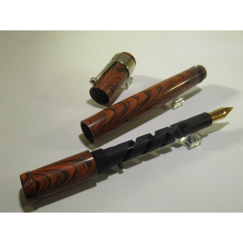 WATERMAN safety pen black and red hard rubber